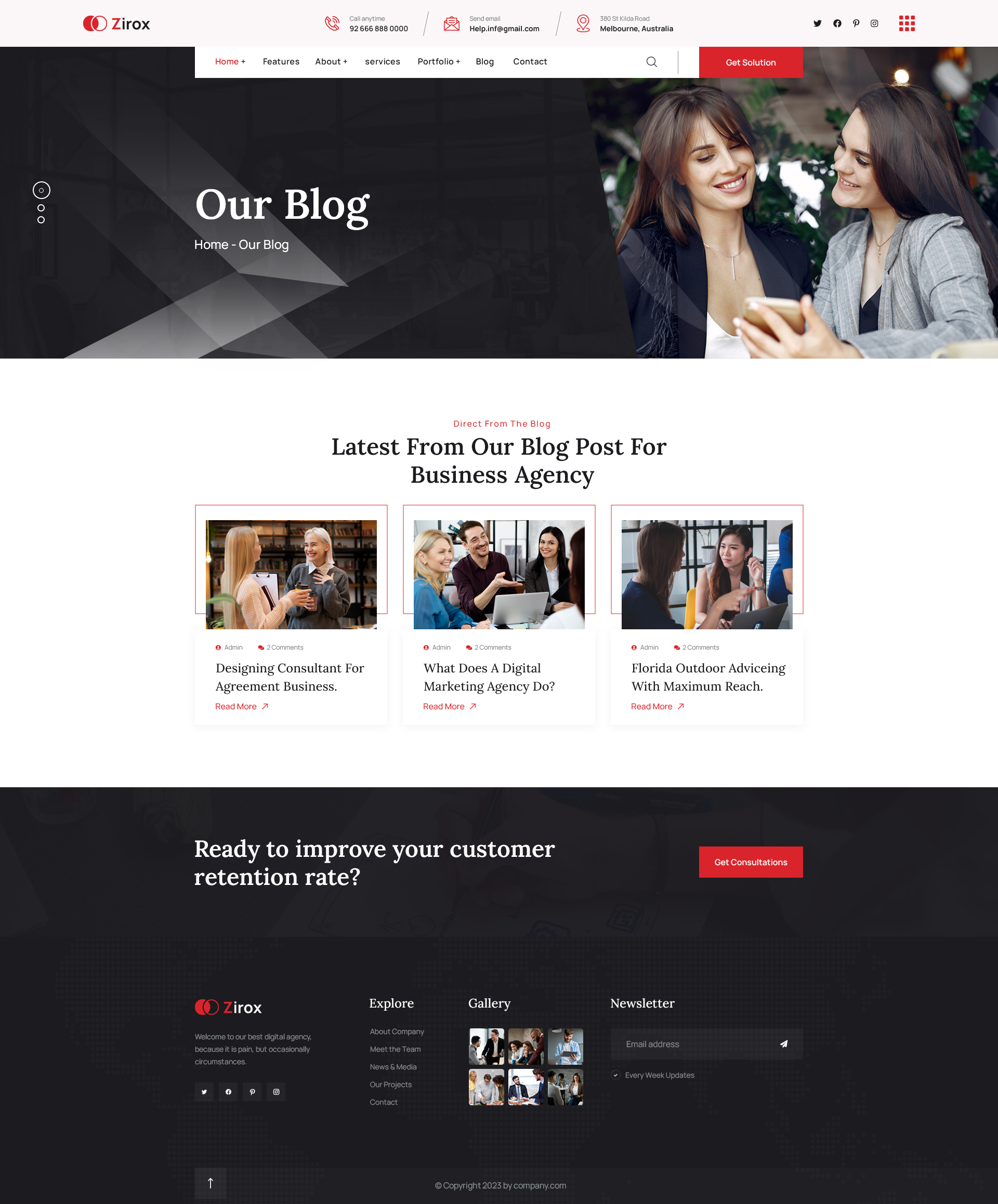 Zirox - Creative Digital Agency Xd Template by WebBmasda | ThemeForest